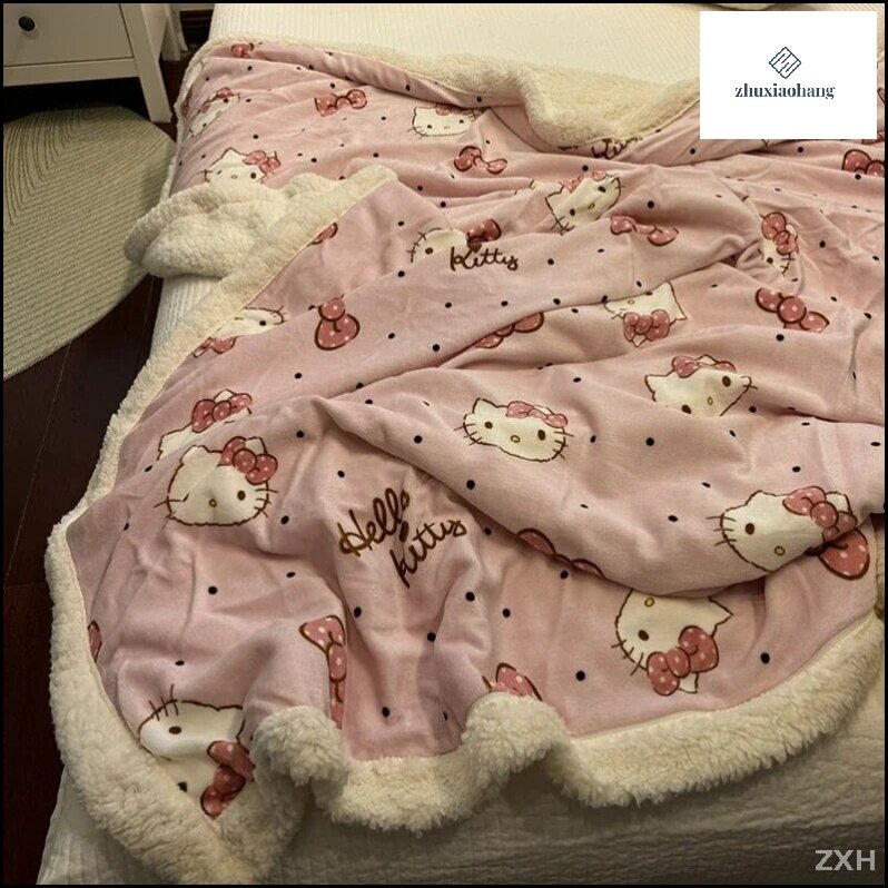 Эксклюзивное бархатное одеяло 150x200 см MINISO Hello Kitty в розовом цвете