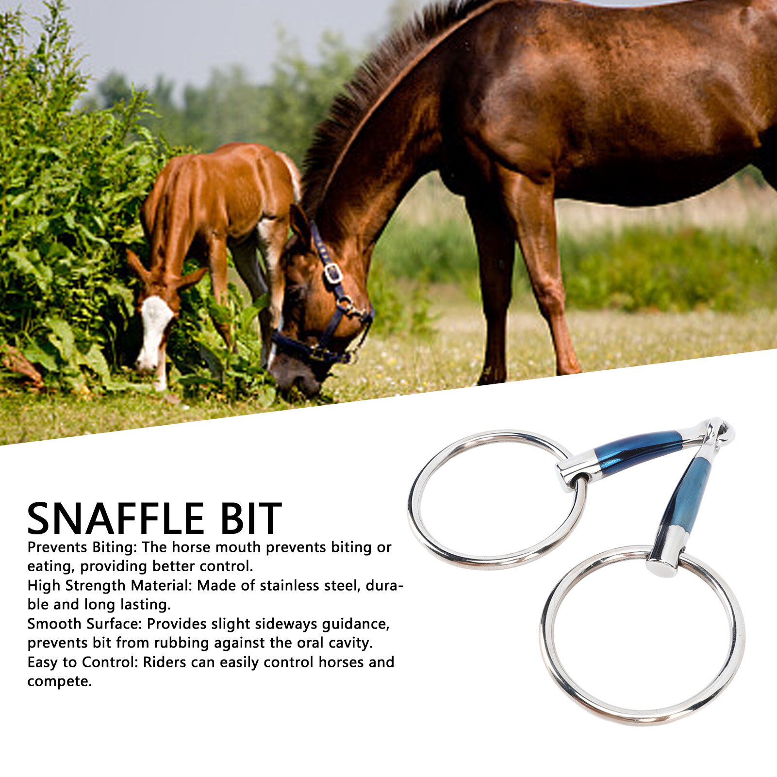 Трензель для лошади 5,1 дюйма, 130 мм, трензель из нержавеющей стали с мягким краем, комфортный стабильный аксессуар для лошади для фермы