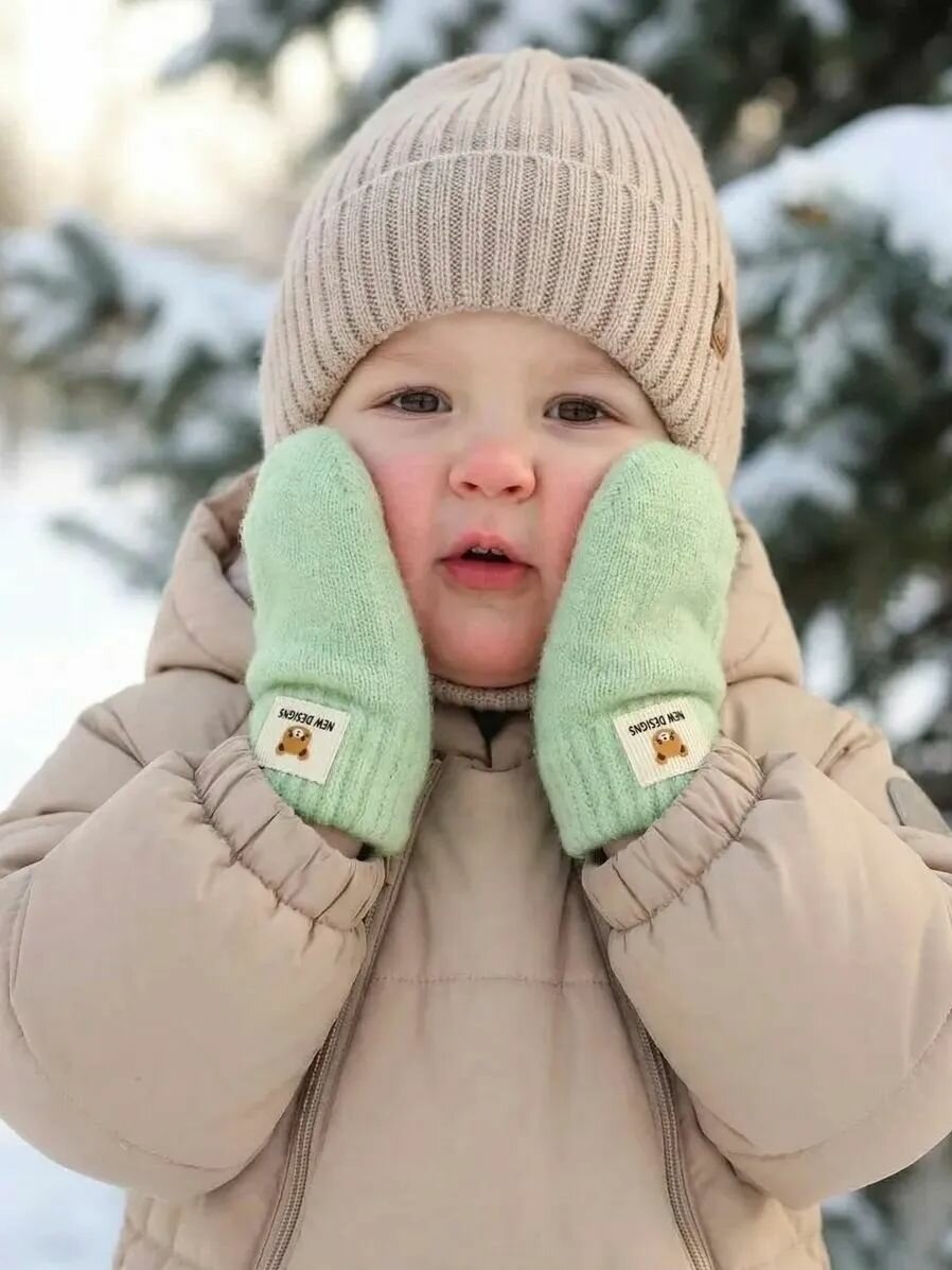 Варежки 1-2 года зимние для девочек