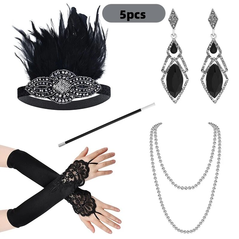 Аксессуары для косплея 1920-х годов для женщин Черный, MR-15