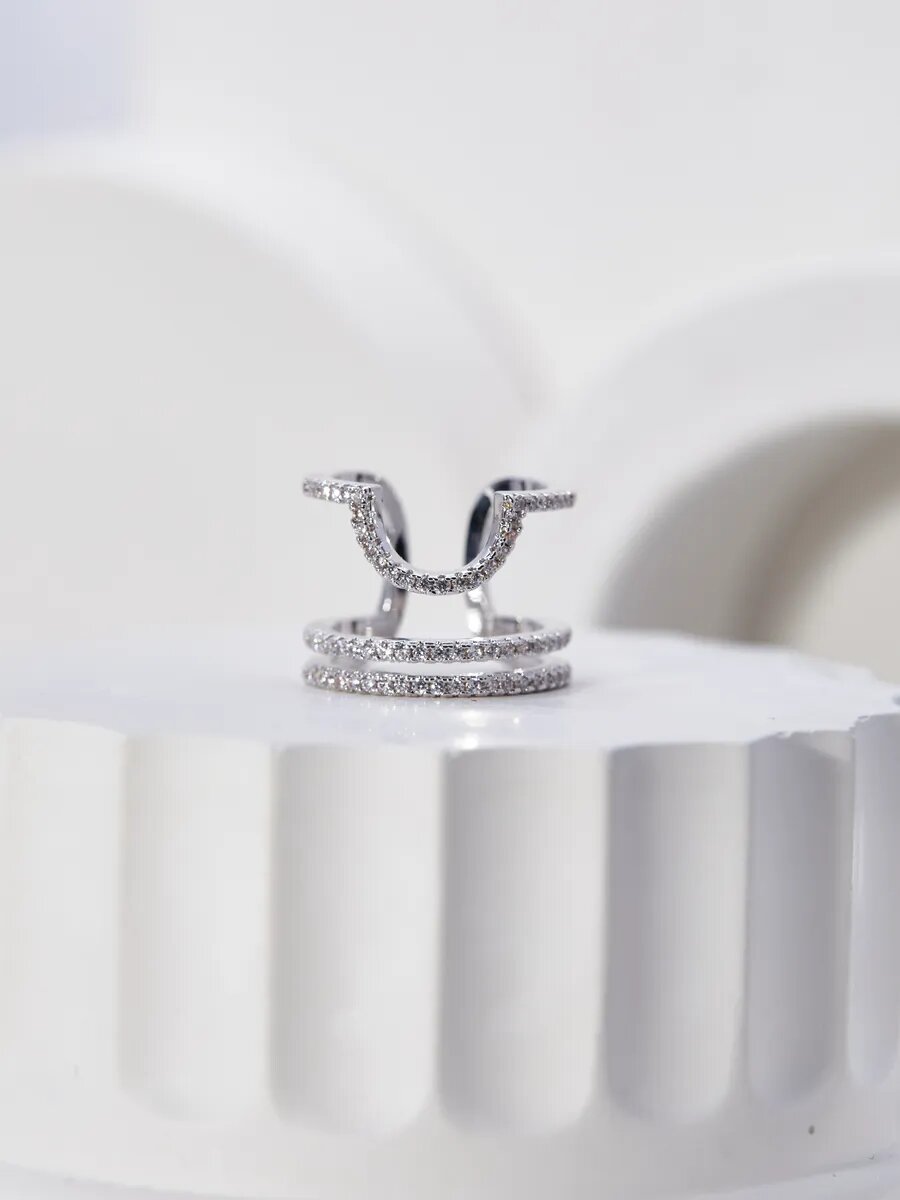 Кольцо обручальное, кристалл, фианит, циркон