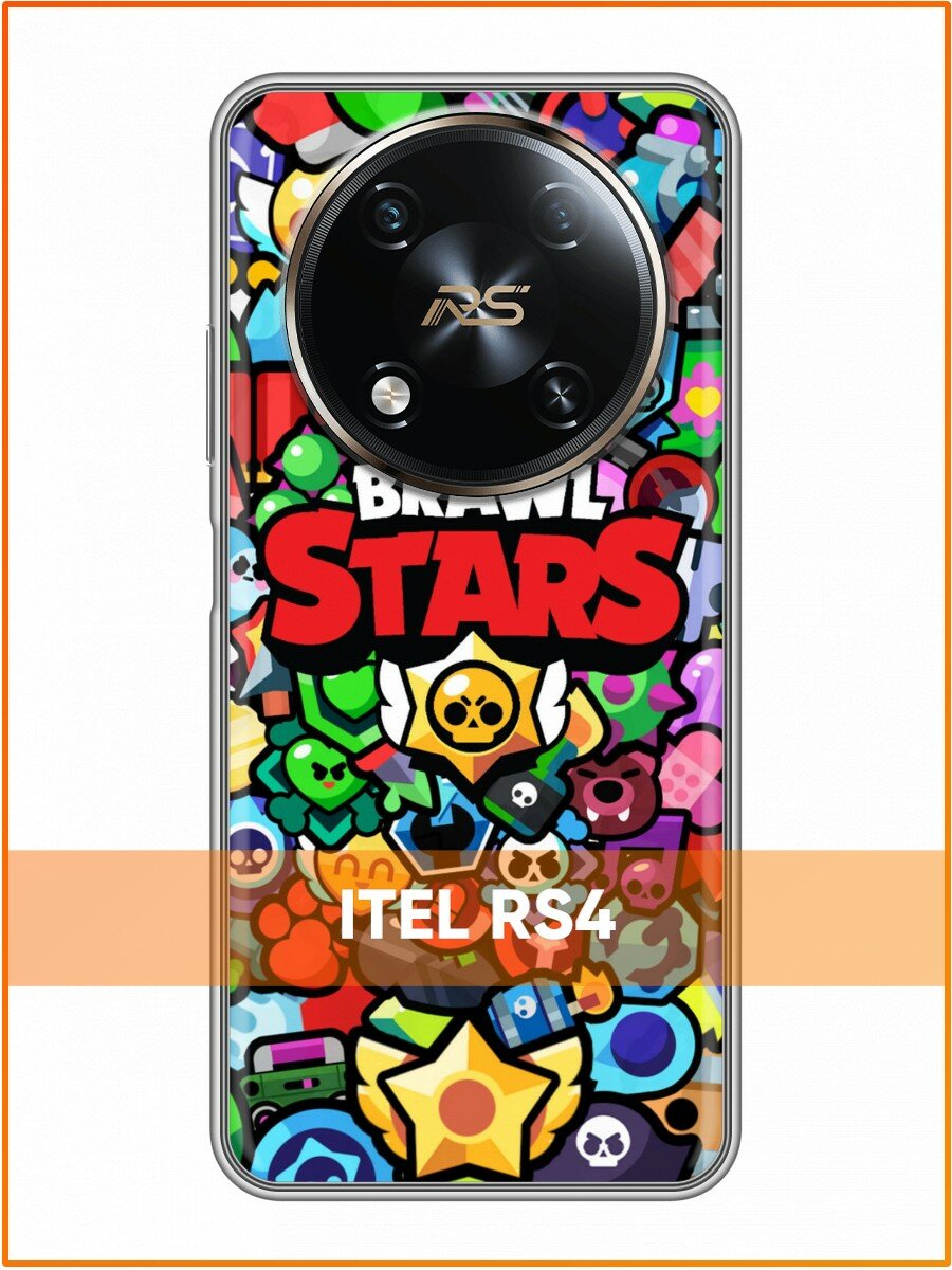 Чехол для Itel RS4 с принтом для мальчиков Brawl Stars (Ител РС4)
