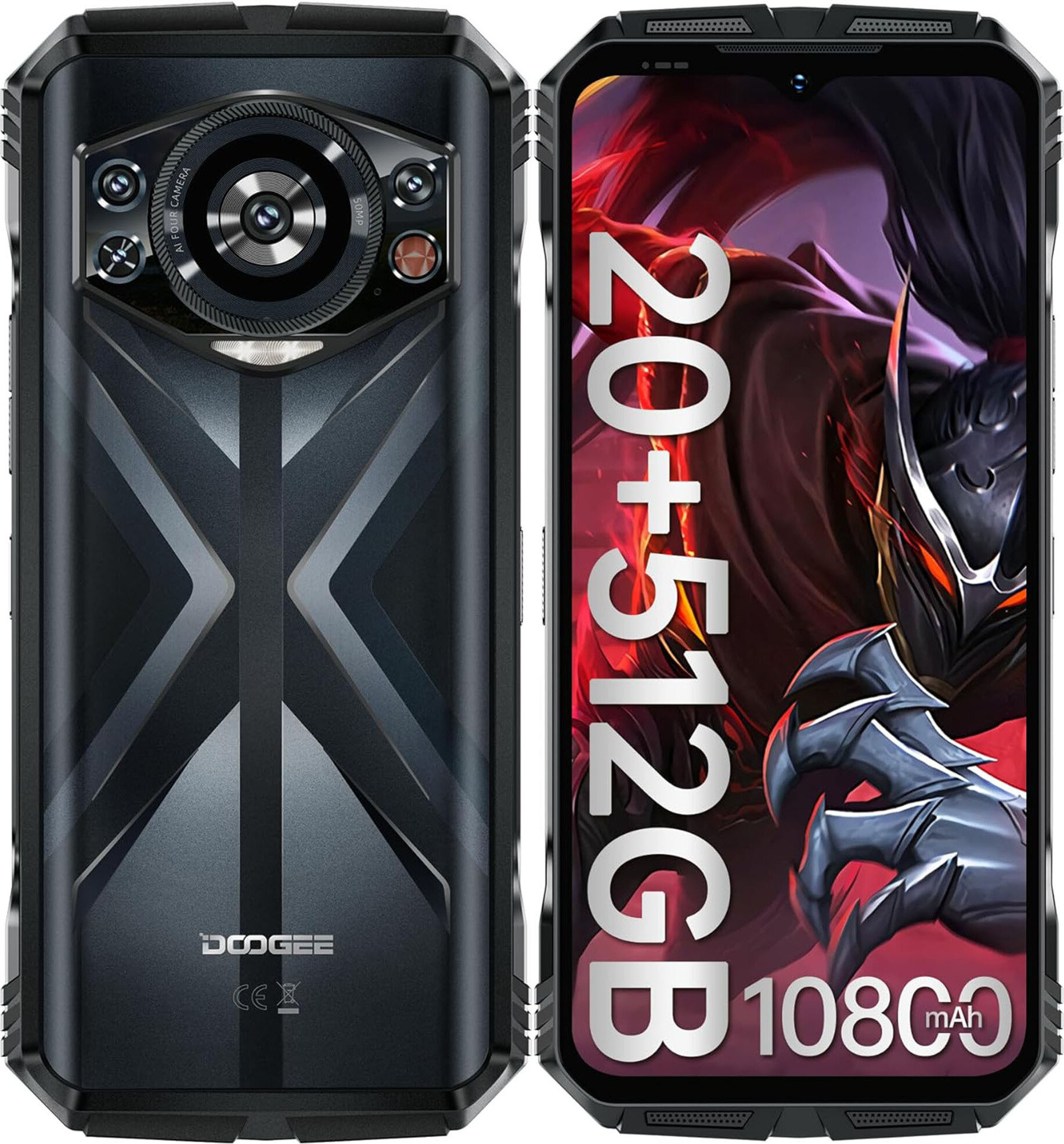 Защищенный телефон DOOGEE S118, разблокированный смартфон, 20 ГБ ОЗУ, 512 ГБ ПЗУ