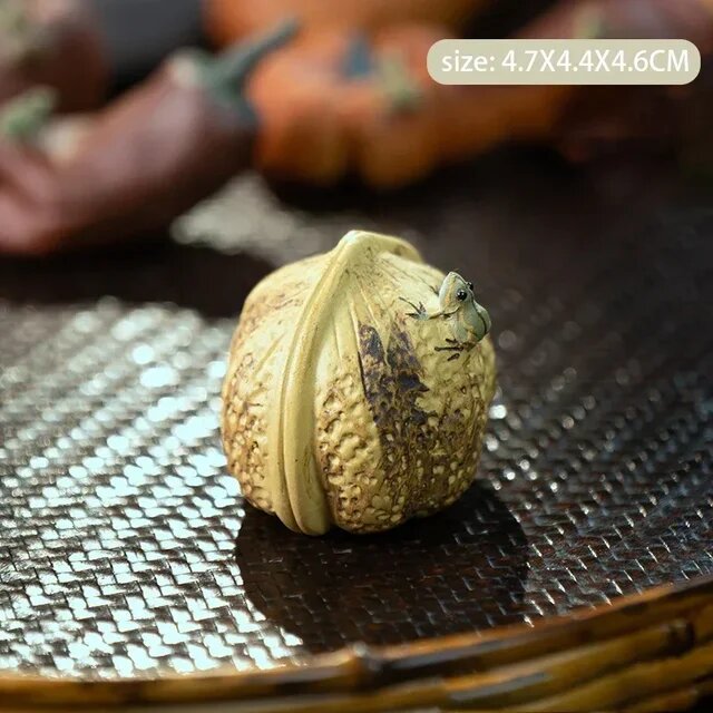 Китайские фигурки чайных питомцев из фиолетовой глины, реалистичные изделия ручной работы в форме фруктов, чайные сервизы, украшения для дома и сада, художественные подарки.