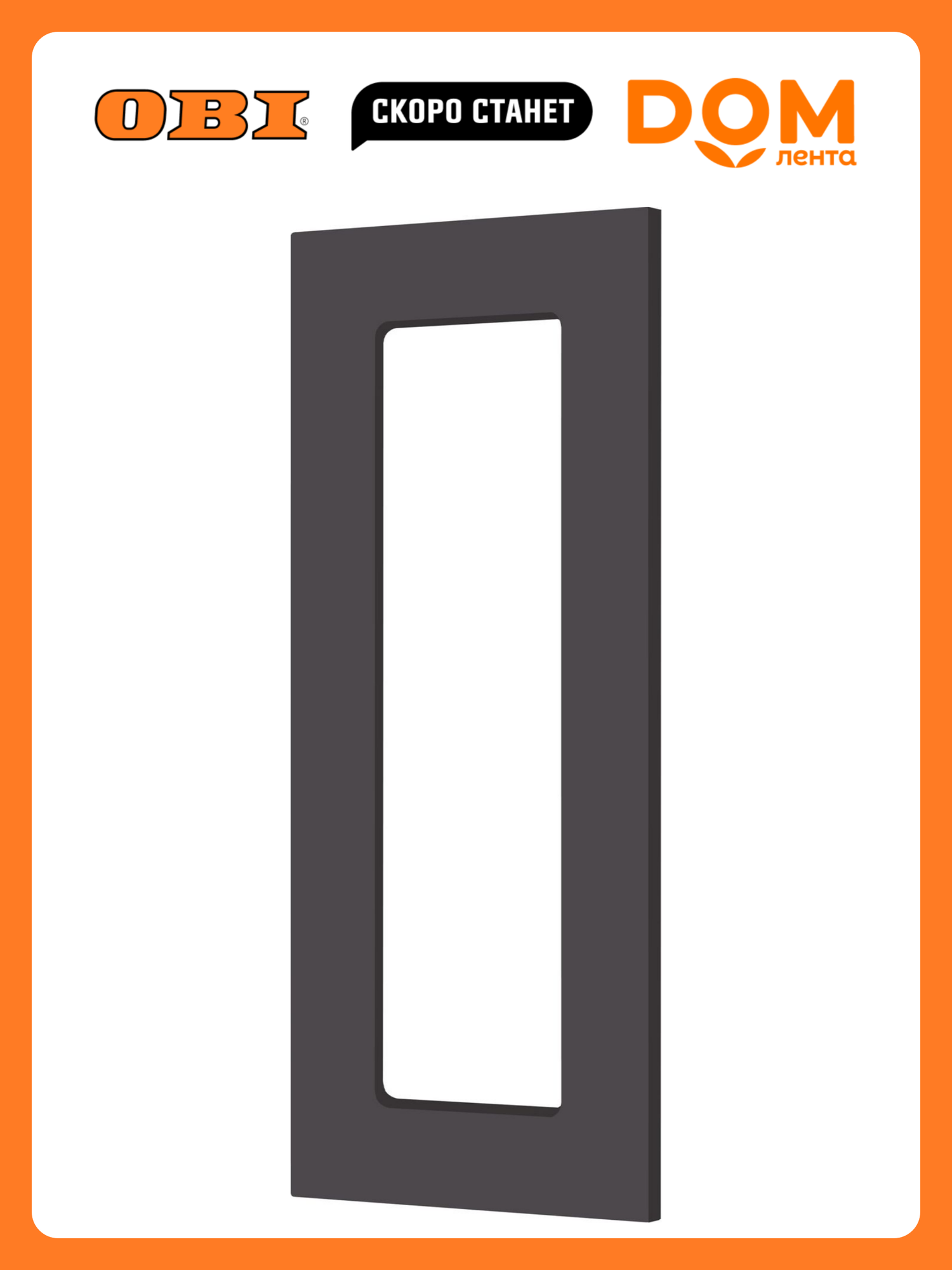 Фасад Раф Графит витрина В716Ш296