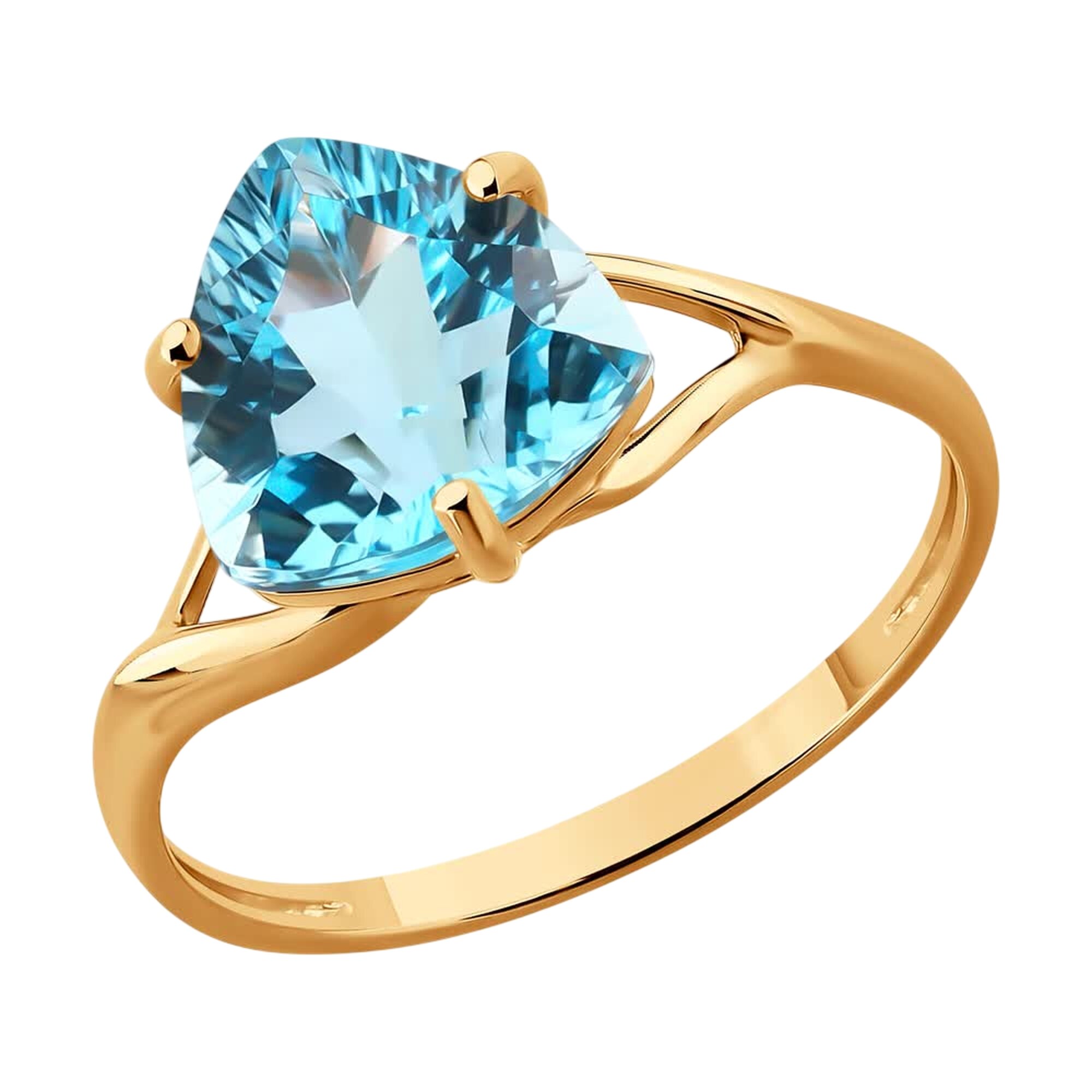 Кольцо, красное золото, 585 проба, топаз