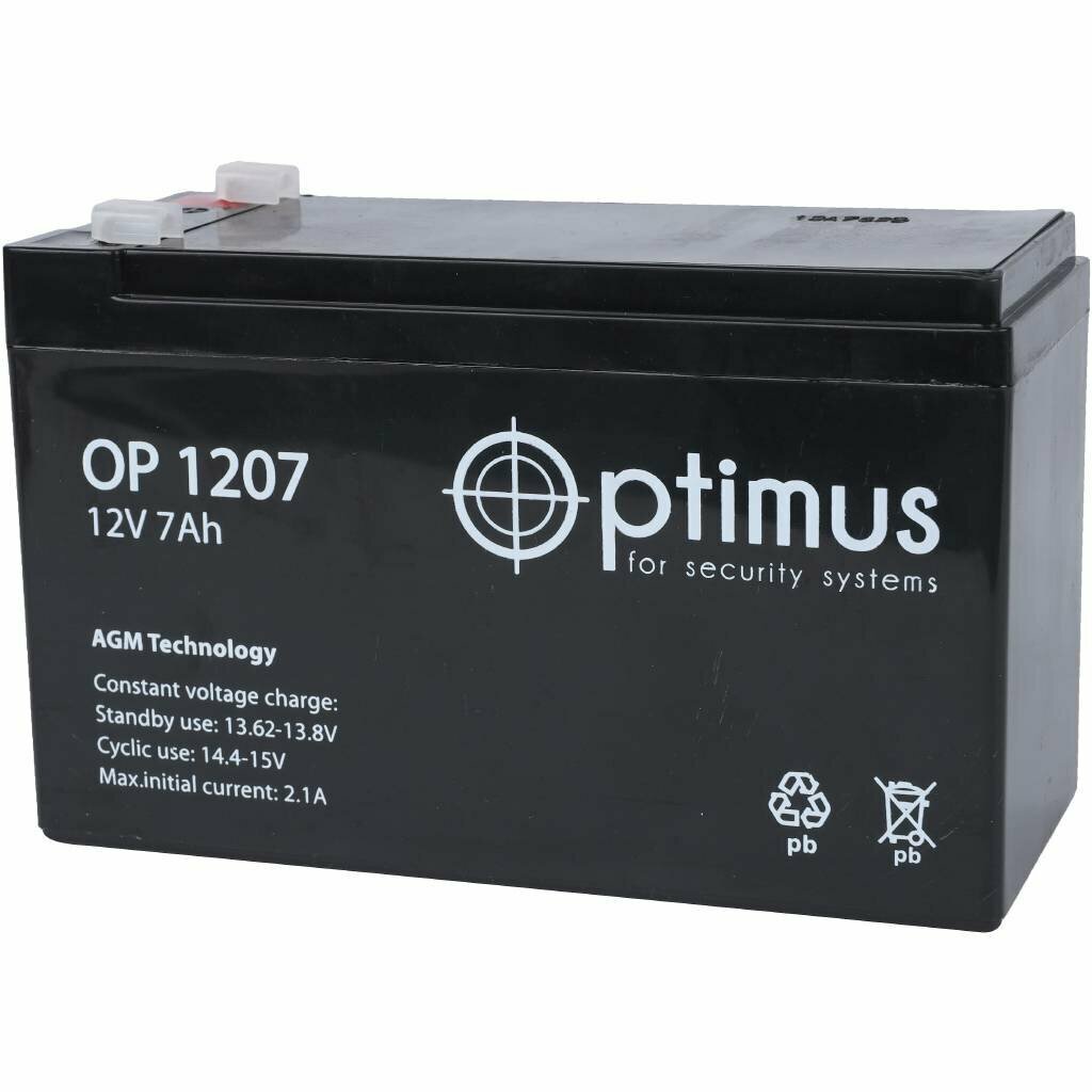 Аккумулятор ZONT Optimus OP1207, 12 В, 7 А/ч (ML8505)