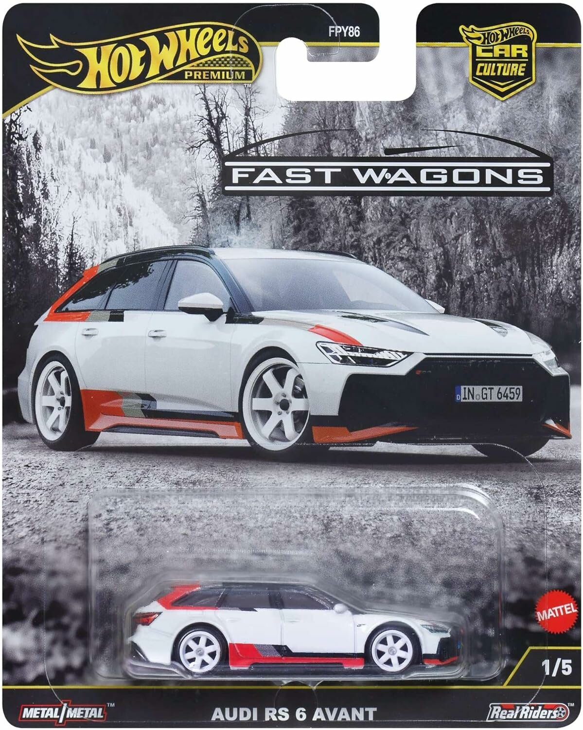 Hot Wheels Audi RS 6 Avant Arkona White (коллекция Car Culture 2025, серия Fast Wagons, 1/5) - коллекционная Premium машинка