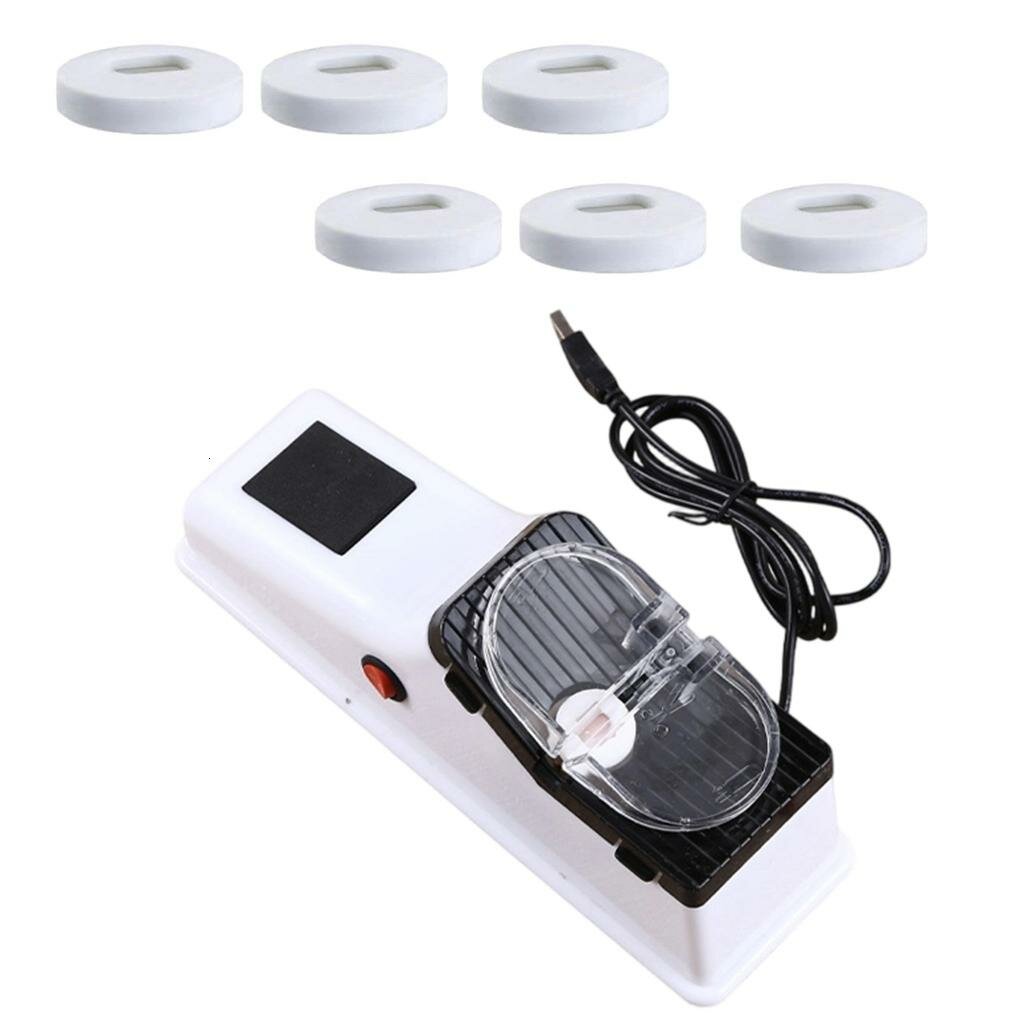 Электрический точильный станок для ножей с 6 дисками и USB-кабелем, Белый