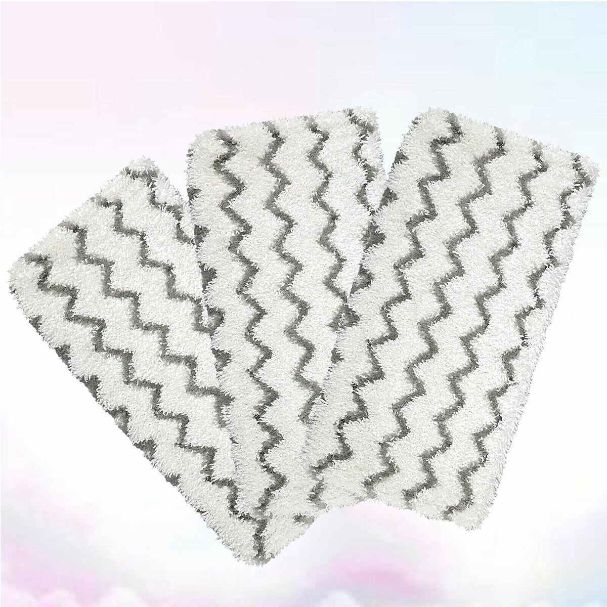 Тряпки из микрофибры белые для паровой швабры, сменные, 3 шт, для различных типов полов