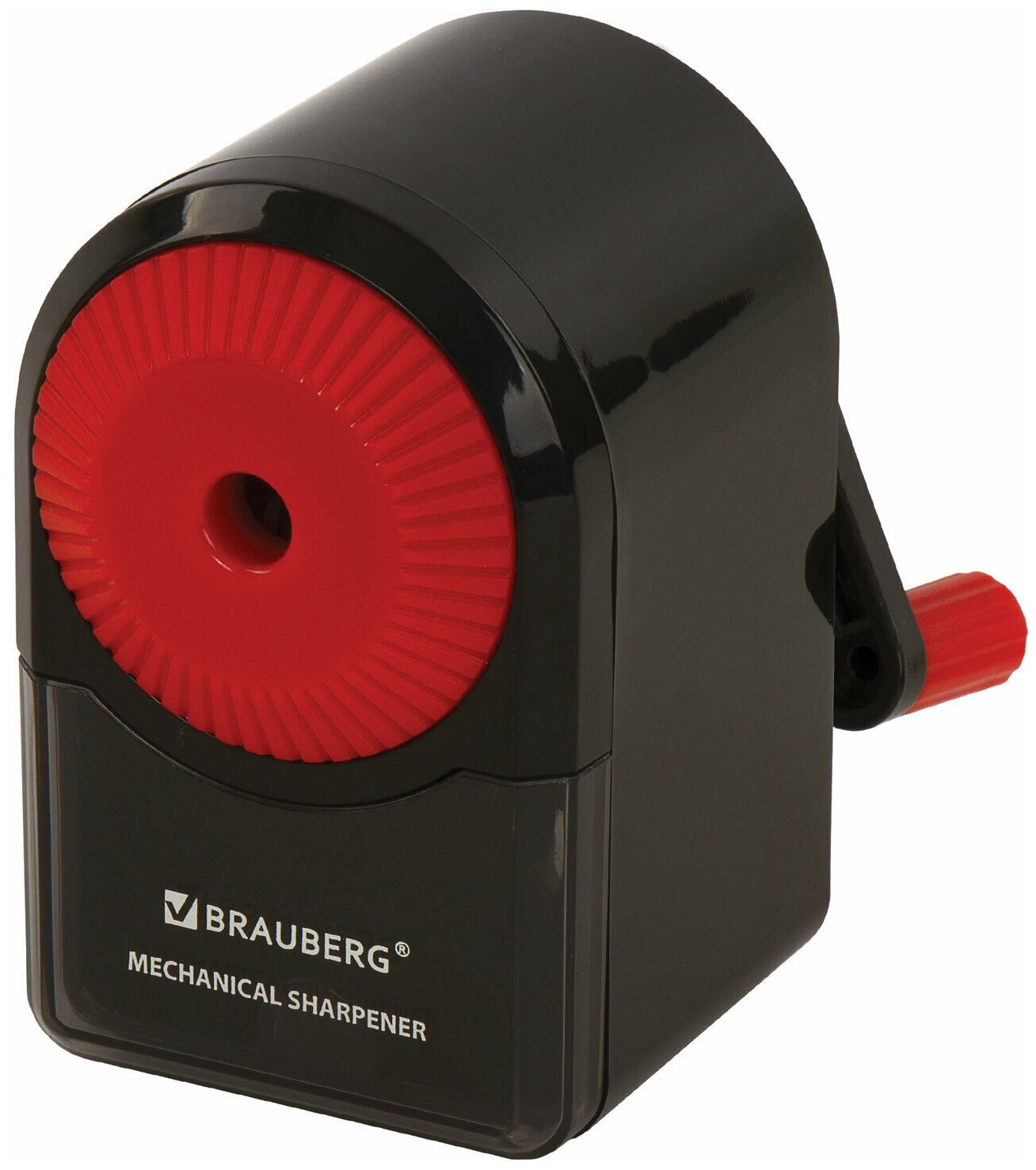 Точилка механическая BRAUBERG "ULTRA", для чернографитных и цветных карандашей, крепление к столу, корпус черный с красным, комплект из 2 шт, 228626