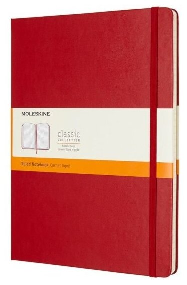 Блокнот Moleskine CLASSIC QP090F2 XLarge 190х250мм 192стр. линейка твердая обложка красный