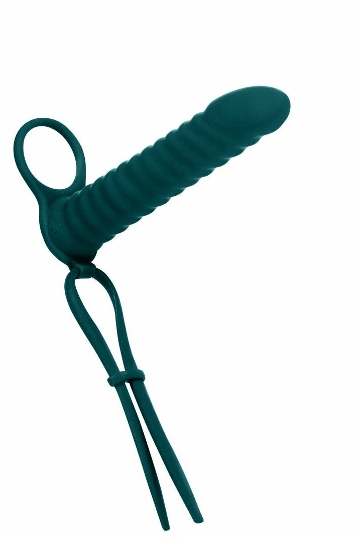 Зеленая вибронасадка для двойного проникновения Rori - 17 см, зеленый