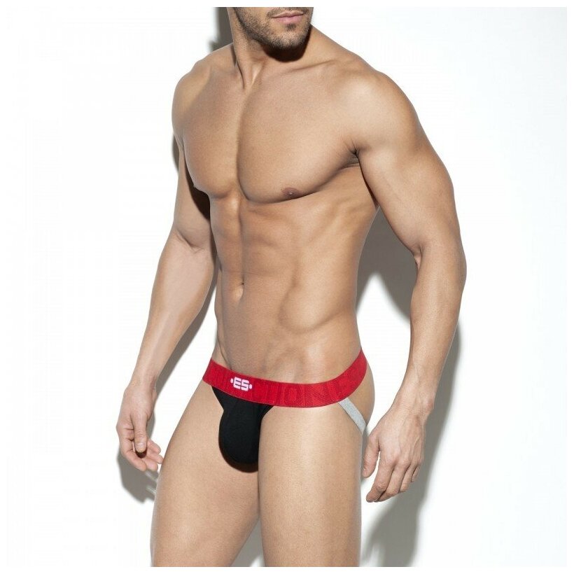 Трусы-джоки "Tricolor Push Up Jock - Black" / ES Collection / Черный / Размер XL