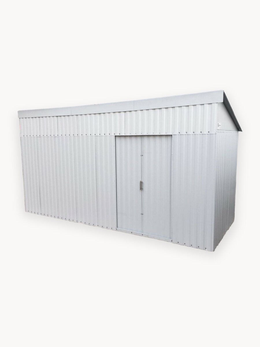 Хозблок скат 1,5*4м RAL9003 белый подсобник сарай сборный металлический