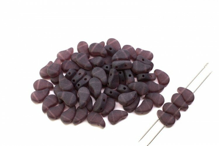 Бусины PaisleyDuo 8х5мм, отверстие 0,8мм, цвет 20060/84110 аметист прозрачный матовый, 751-016, 10г (около 37шт)