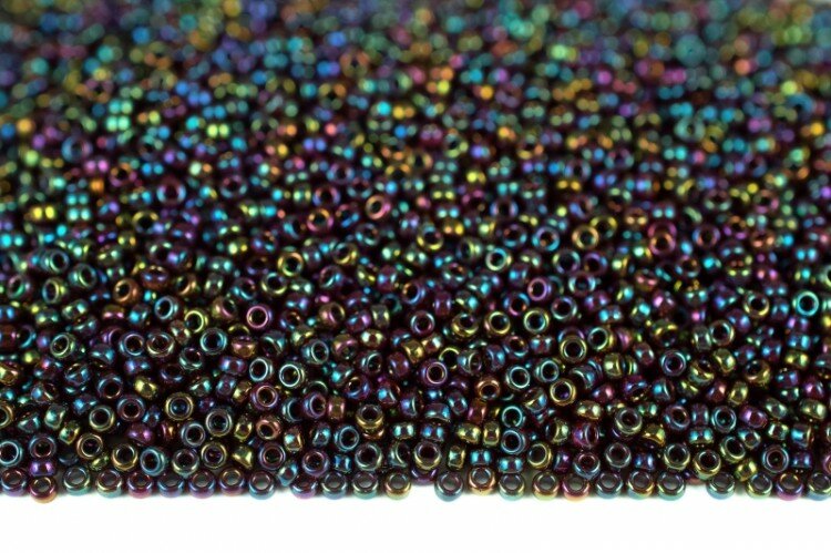 Бисер японский MIYUKI круглый 15/0 #0477 аметист, радужный непрозрачный, 10 грамм
