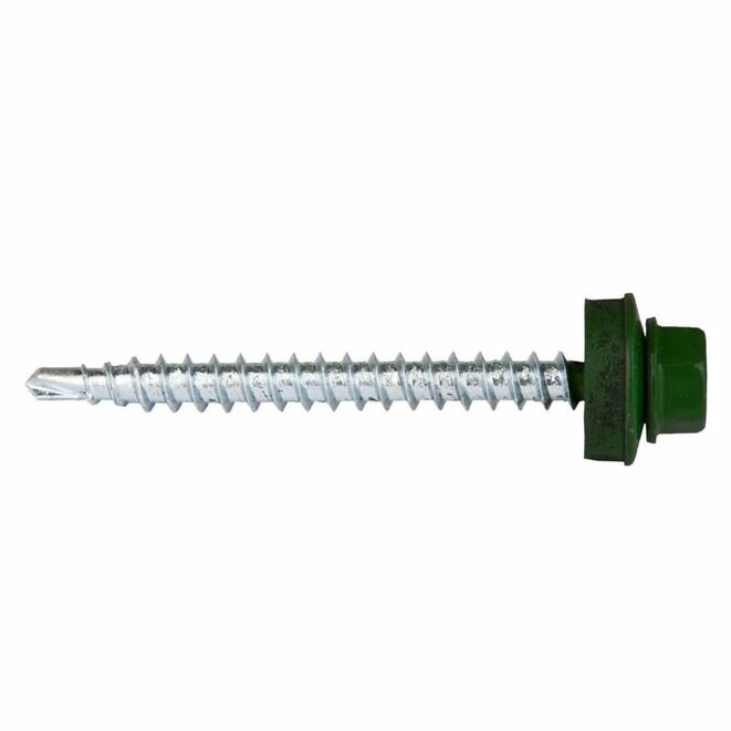 Саморезы СКД кровельные, RAL 6005 зеленый насыщенный, 50 х 4.8 мм, 250 шт, для деревянной обрешетки, ЗУБР Профессионал 4-300315-48-050-6005