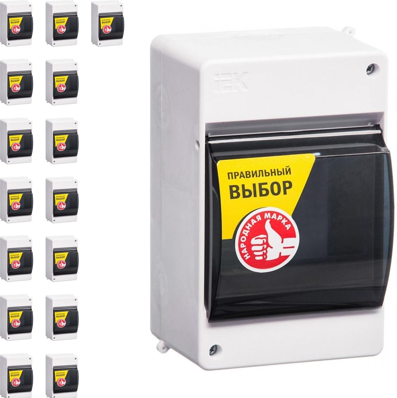 Щит распределительный навесной IEK КМПн 63А, IP30, белый (комплект из 15шт)