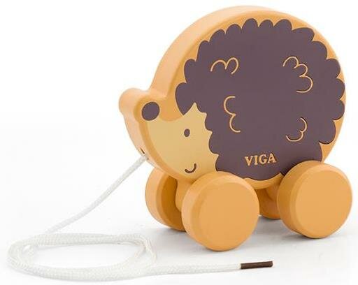 Каталка на веревке Viga Ёжик, в коробке 44003