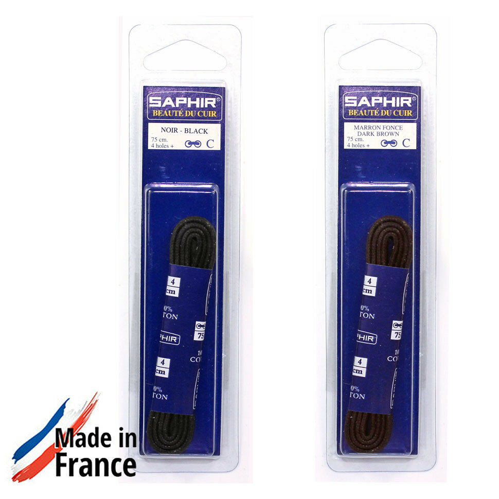 SAPHIR Шнурки 75 см. круглые тонкие с пропиткой 2,5 мм, цветные. (красный (11))