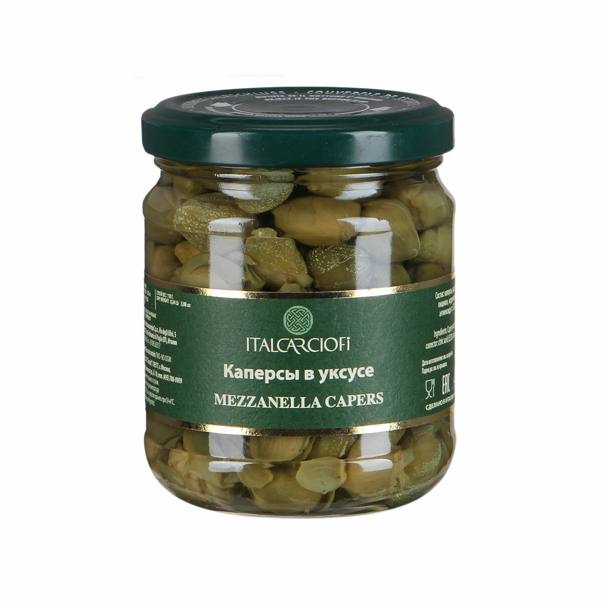 Каперсы Меццанелла в уксусе, ITALCARCIOFI, 0,18 кг/0,11 кг/0,212 л (ст/б)