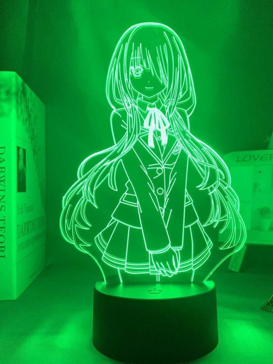 Ночник Аниме Рандеву с жизнью - Anime Date A Live. Подарок фанату аниме и манги — декор в комнату с любимыми персонажами, в стиле отаку и японской анимации.