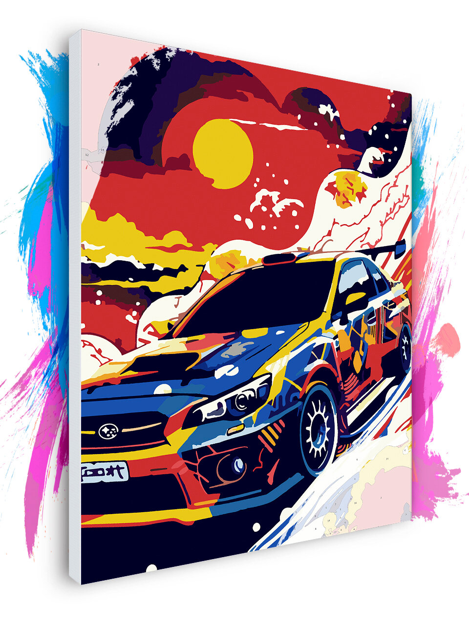 Картина по номерам на холсте Subaru Impreza WRX STI, 80 х 100 см