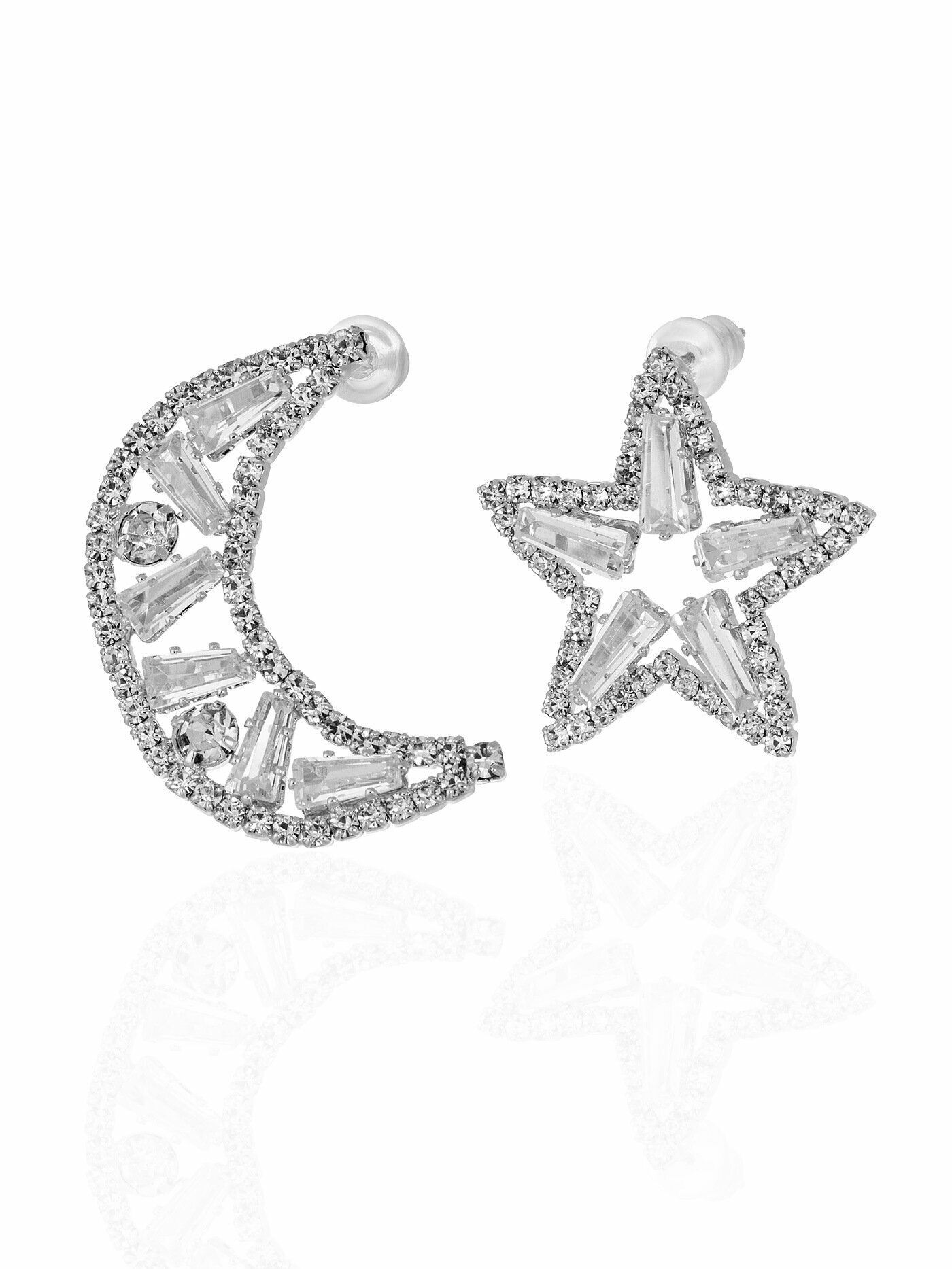 Серьги с подвесками, фианит, кристалл