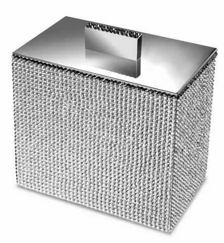 Баночка для ватных дисков с крышкой настольная WINDISCH SHINE LIGHT 88529CR хром 60х100 h105