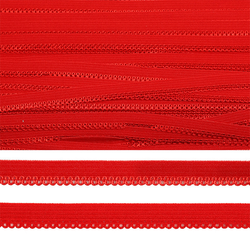Резинка ажурная бельевая шир.10мм цв.163 красный упак.10 м
