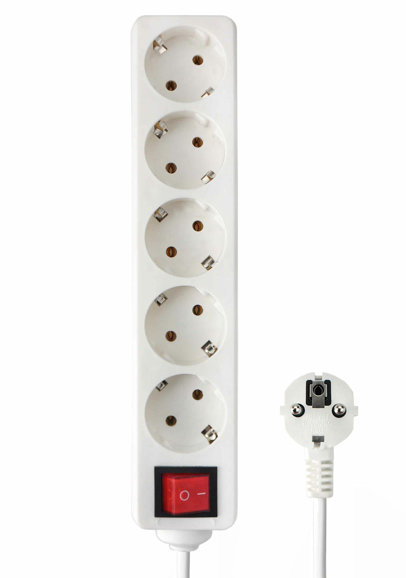 Удлинитель Гарнизон 5р 16А 7м с выключателем и заземлением, белый