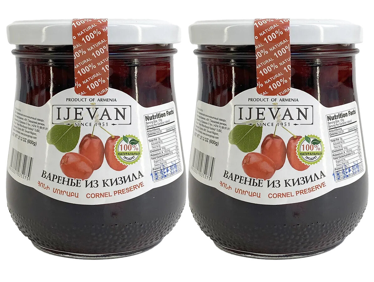 Варенье из кизила "IJEVAN" Иджеван 600г, 2шт Армения