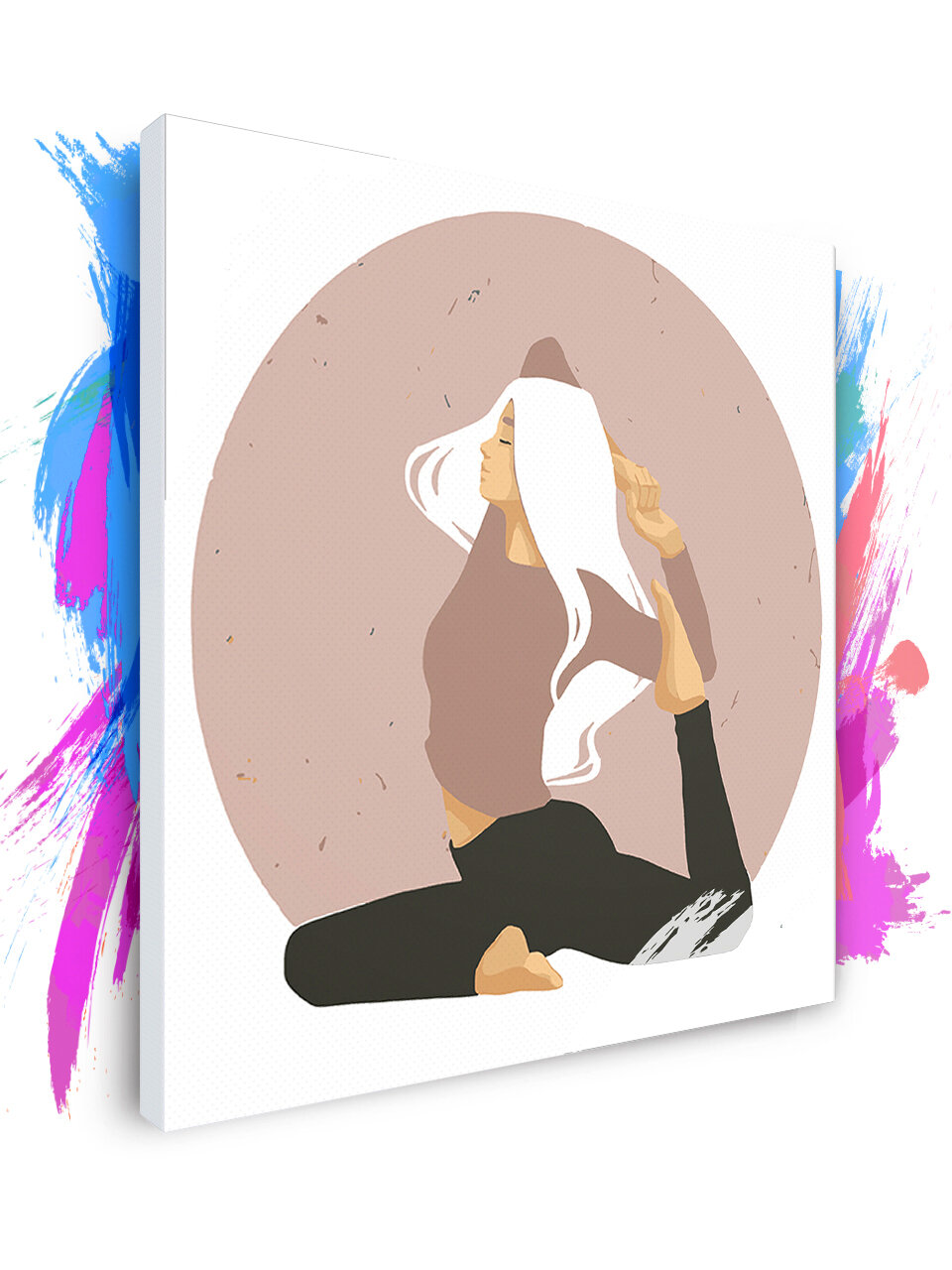 Картина по номерам на холсте Йога Асана, 40 х 40 см