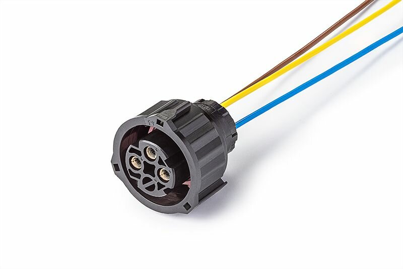 Разъем байонет к датчикам давления воздуха и масла, к модулятору АВS для ГАЗ КАМАЗ УАЗ МАЗ / 3-х контактный, без адаптера, с проводами