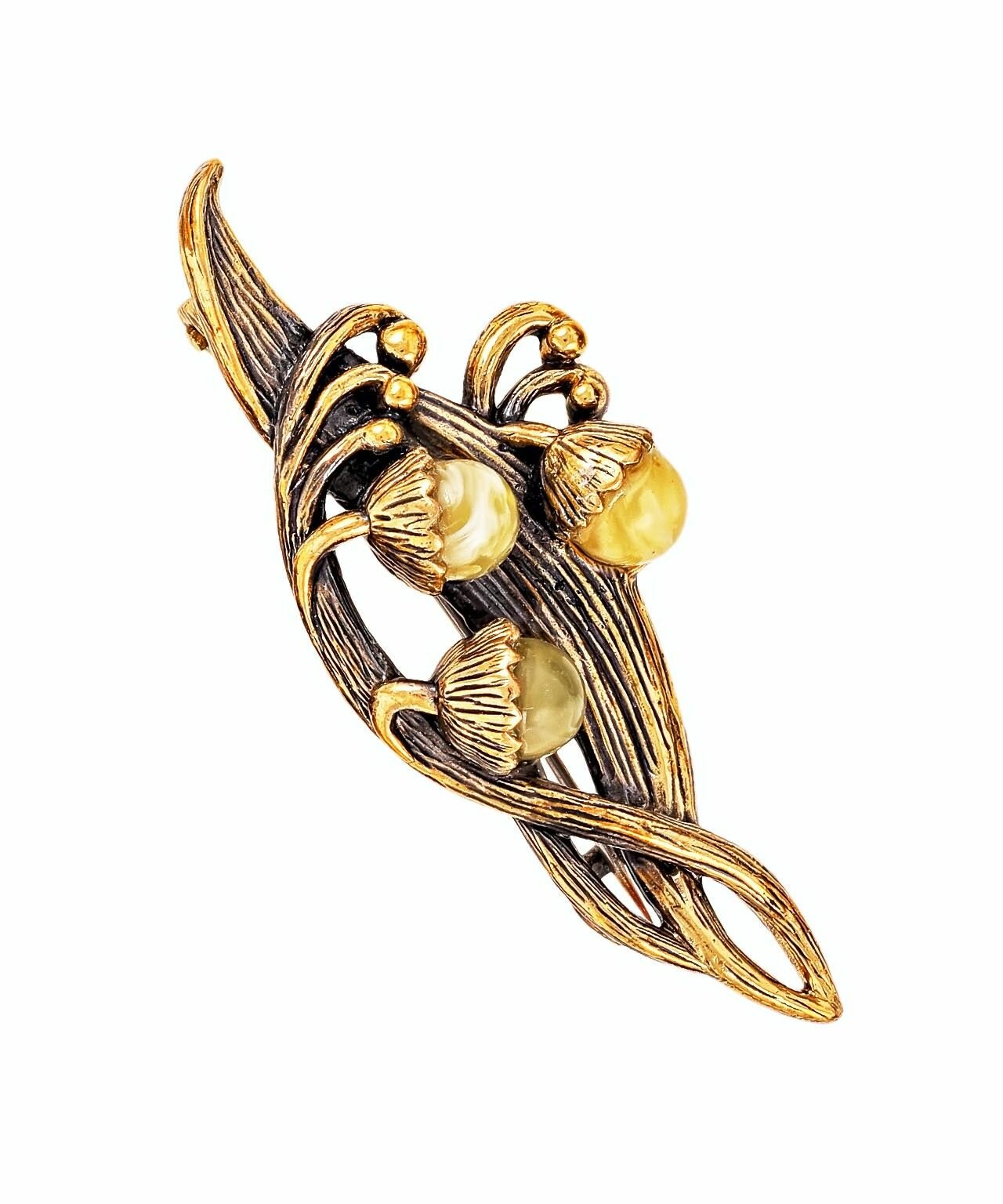 Брошь, янтарь