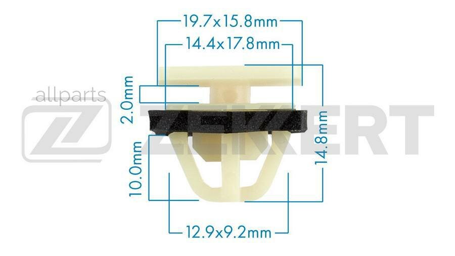 ZEKKERT BE-1937 Клипса крепёжная Hyundai (миним. кол-во заказа 10 шт)
