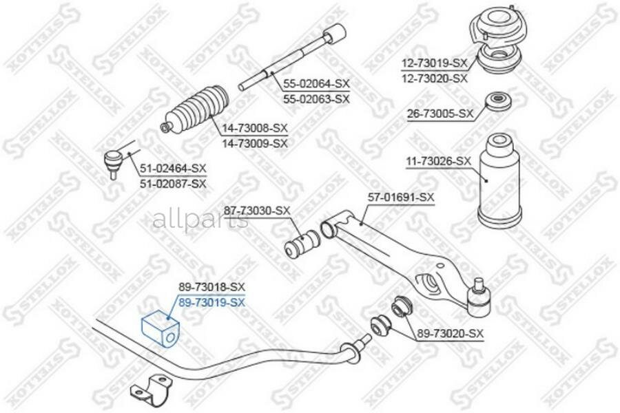 STELLOX 8973019SX втулка стабилизатора переднего!\ Daewoo Matiz 98>