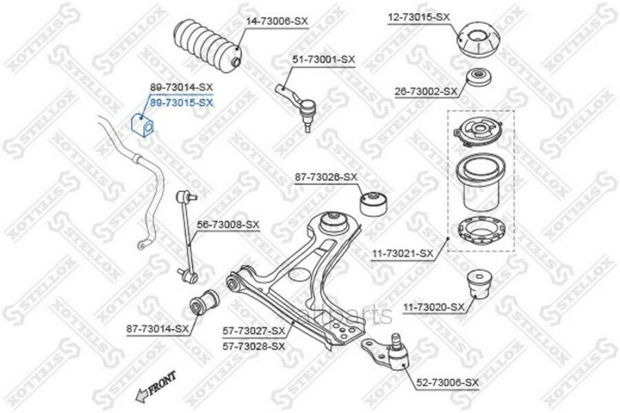 STELLOX 8973015SX втулка стабилизатора переднего!\ Daewoo Lacetti Station Wagon 04>