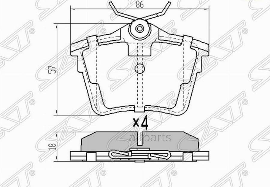 SAT ST-425326 Колодки тормозные (Сзади) Citroen C5 08-17 / C1 05-08