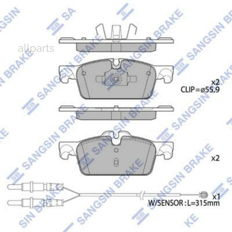 SANGSIN BRAKE SP4132 SP4132 колодки тормозные дисковые передние!\ Peugeot 508 1.6-2.2 10>