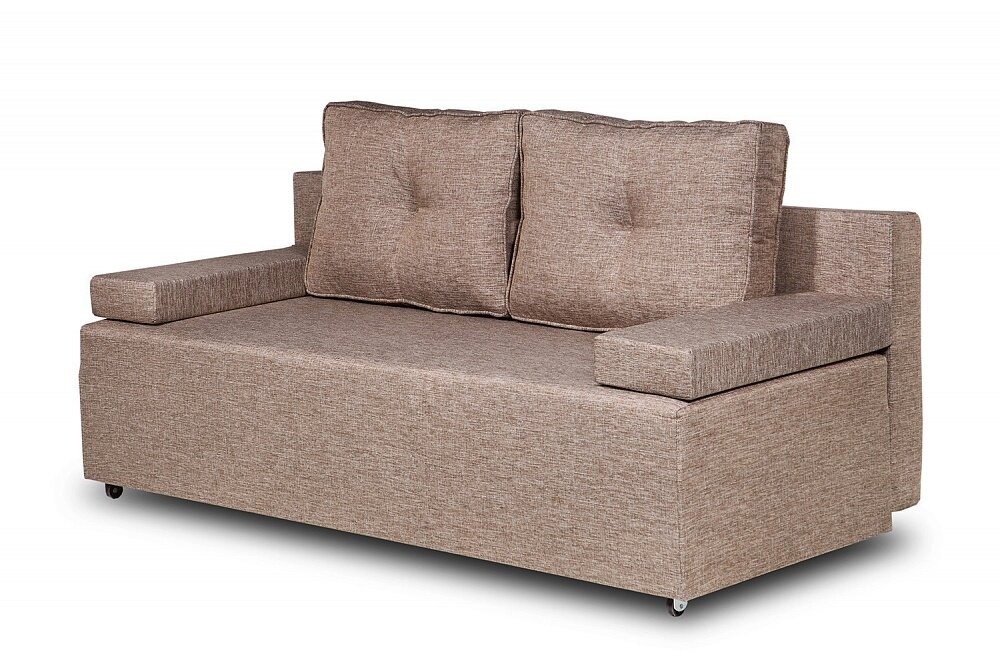 Прямой диван Лиссабон (Доминик) Песочный, еврокнижка, 185х88х75 см, с ящиком для белья