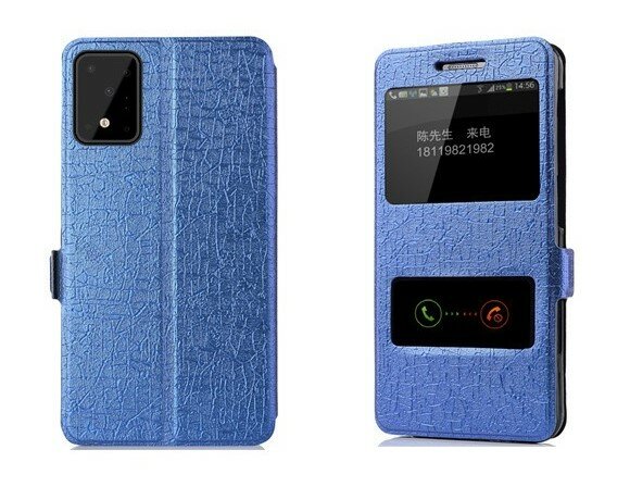 Чехол-книжка MyPads для Samsung Galaxy S20 с окном вызова предпросмотра и свайпом позволяет отвечать на звонки и сообщения не открывая крышку синий