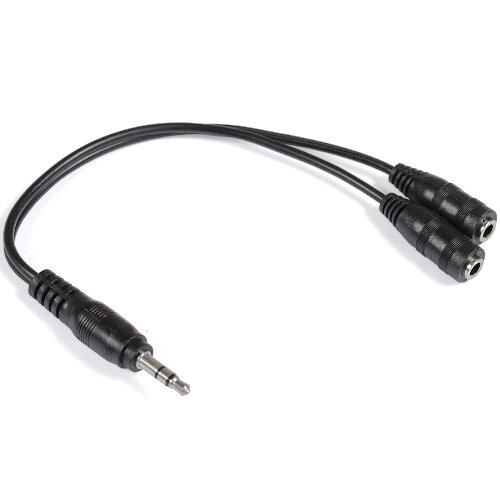 Аудио-переходник 3.5мм ExeGate EX-CCA-415-0.3 TRS штекер на два гнезда - 0.3метра чёрный