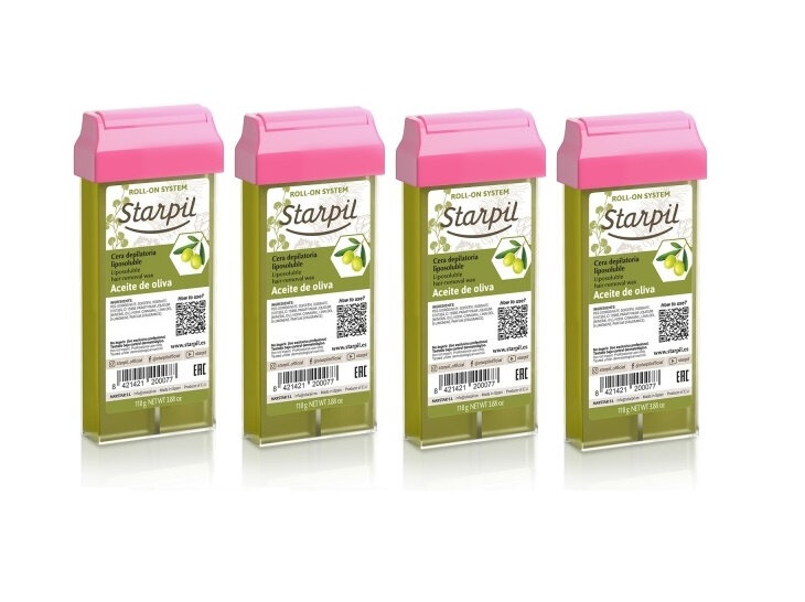 Воск в картридже Оливковый Starpil, 110 гр (комплект из 4 штук)