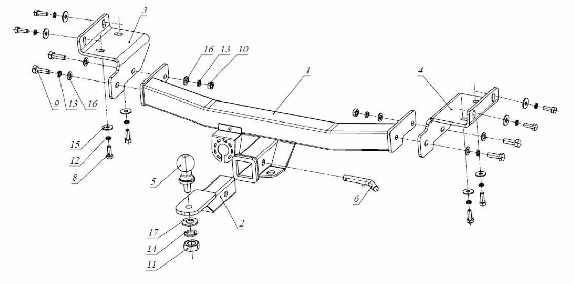 Фаркоп с элект. Smart, на Kia Sportage FA 1006-E (с 2010 по 2016 г. в.) (паспорт и сертификат в комплекте) Бизон