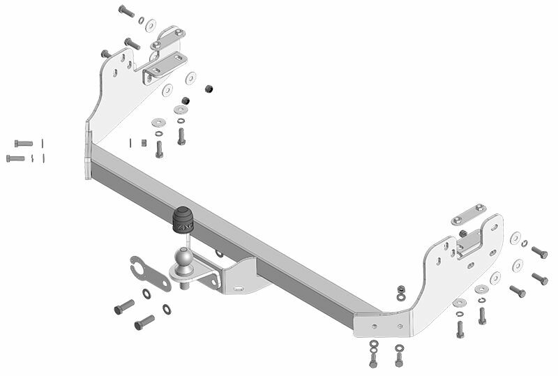 Фаркоп ZincaR оцинкованный Changan Hunter Plus с 2023г (оцинк. Шар)(паспорт и сертификат в комплекте)(без электрики) ZC103FE