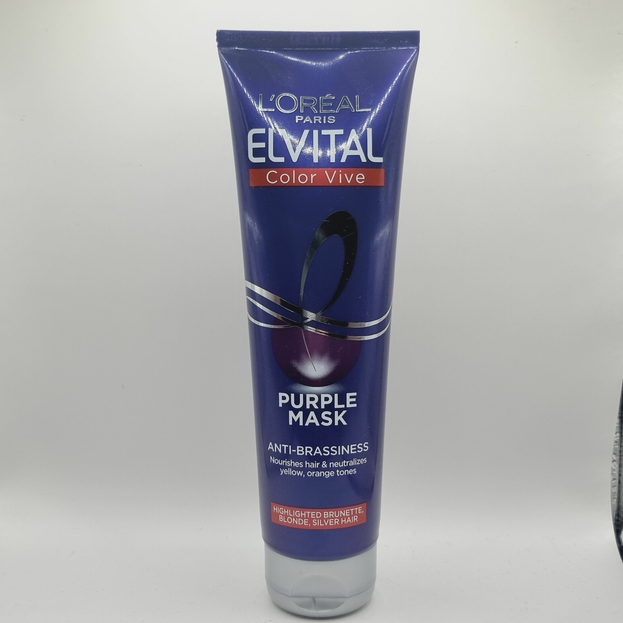 Маска для волос L'Oreal Elvital Color Vive Purple для нейтрализации желтизны и оранжевого тона 150 мл (Франция)
