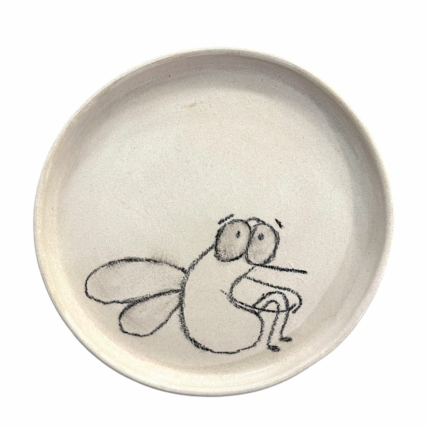 Тарелка ручной работы «Муха», керамика, 15 см