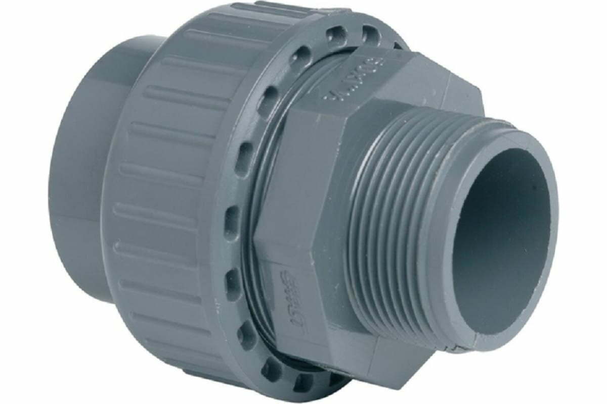 AQUAVIVA Муфта НПВХ разборная переходная 50x1-1/2 резьбовое соединение код 52007